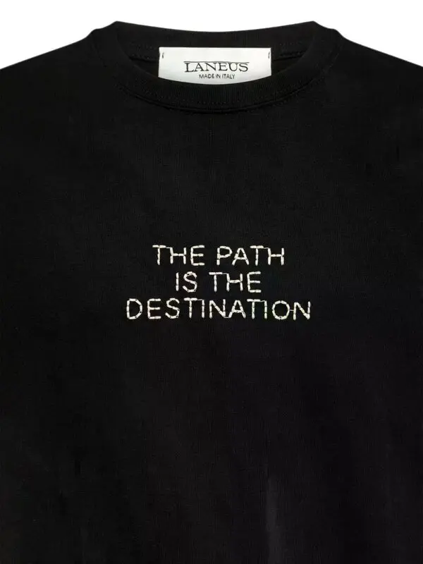 LANEUS Blanket-stitched T-shirt