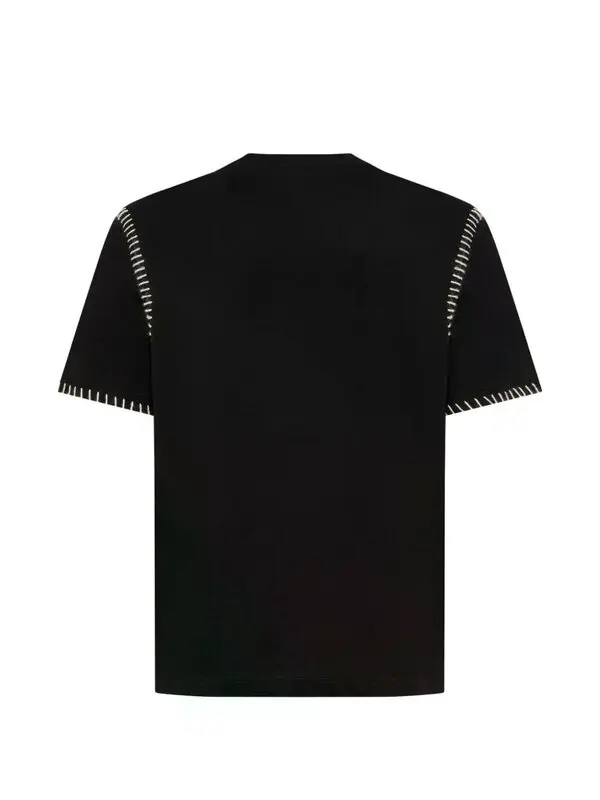 LANEUS Blanket-stitched T-shirt