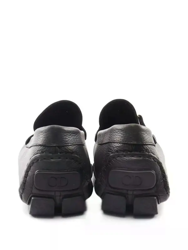 Dior Leather Cd Logo Loafers - Black