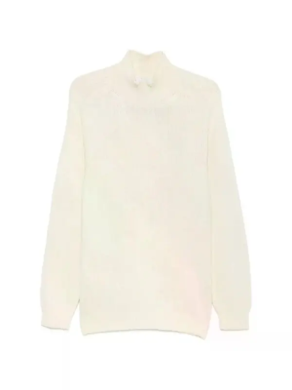 SCAGLIONE High-neck Raglan-sleeve Sweater - Neutrals