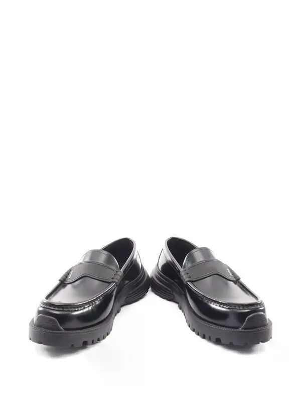 Dior Round Toe Logo Plaque Loafers