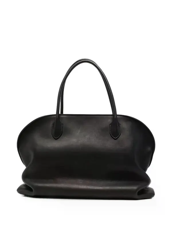 THE ROW Margaux 15 Leather Tote Bag - Black