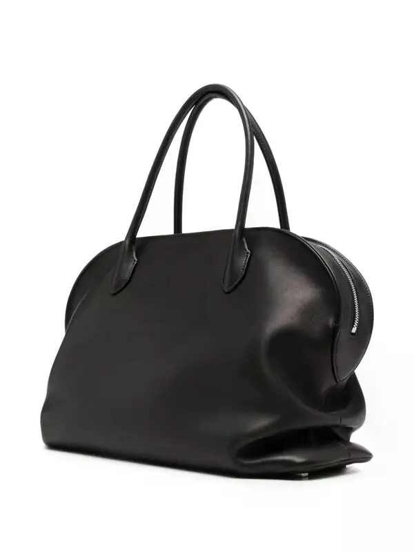 THE ROW Margaux 15 Leather Tote Bag - Black
