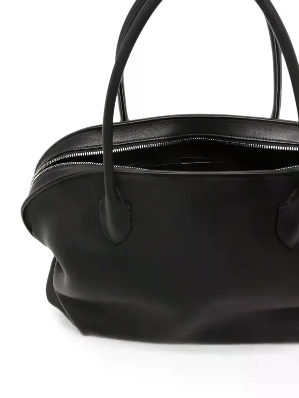 THE ROW Margaux 15 Leather Tote Bag - Black