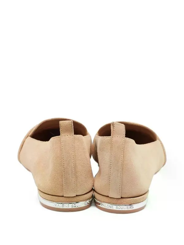 MALONE SOULIERS Dora Pointed-toe Suede Loafers