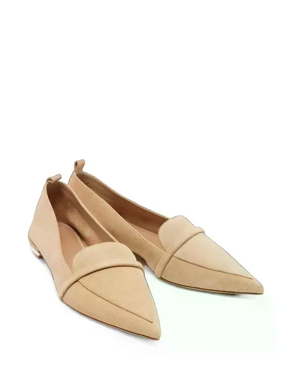 MALONE SOULIERS Dora Pointed-toe Suede Loafers