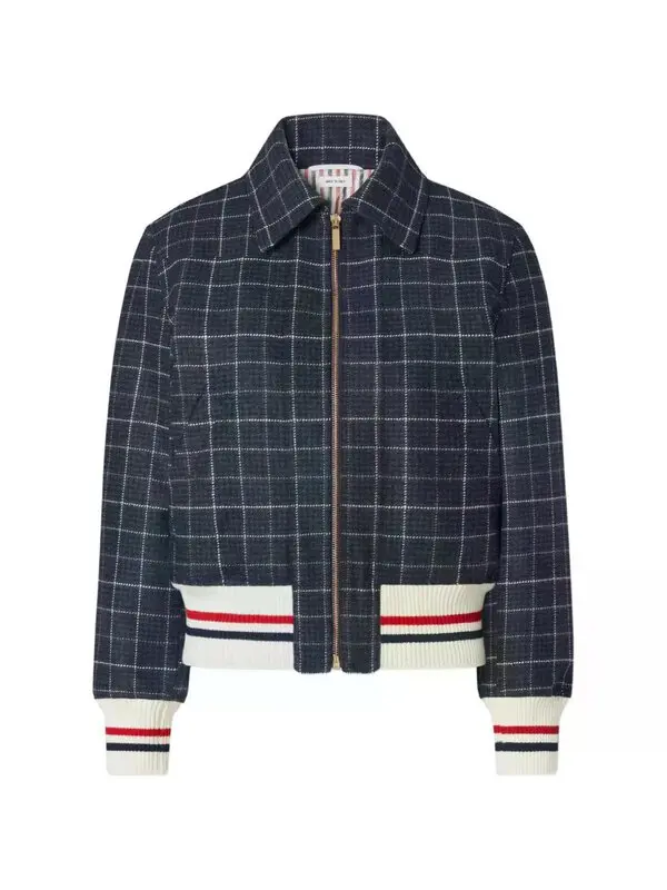Thom Browne Windowpane Houndstooth Tweed Jacket