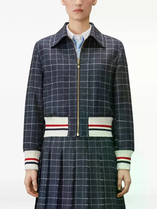 Thom Browne Windowpane Houndstooth Tweed Jacket