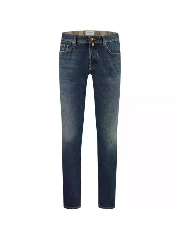 Jacob Cohen Whiskered Jeans With Logo Patch