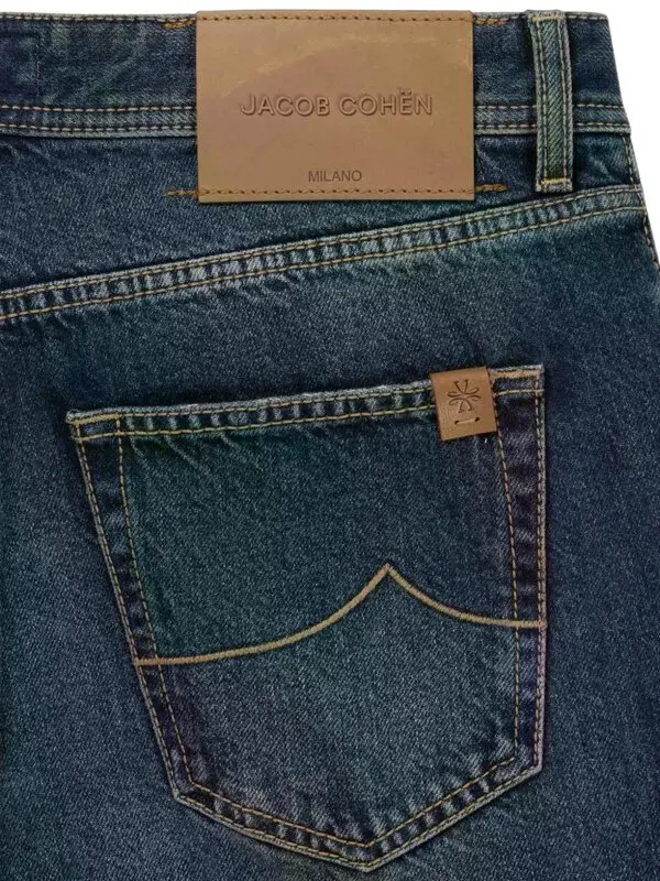 Jacob Cohen Whiskered Jeans With Logo Patch