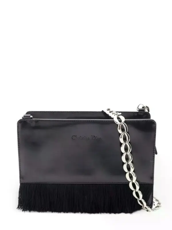 Dior Fringe Chain Shoulder Bag - Black
