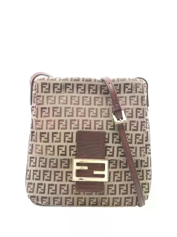 Fendi 2000s Zucchino Ff Monogram Shoulder Bag