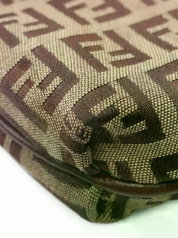 Fendi 2000s Zucchino Ff Monogram Shoulder Bag