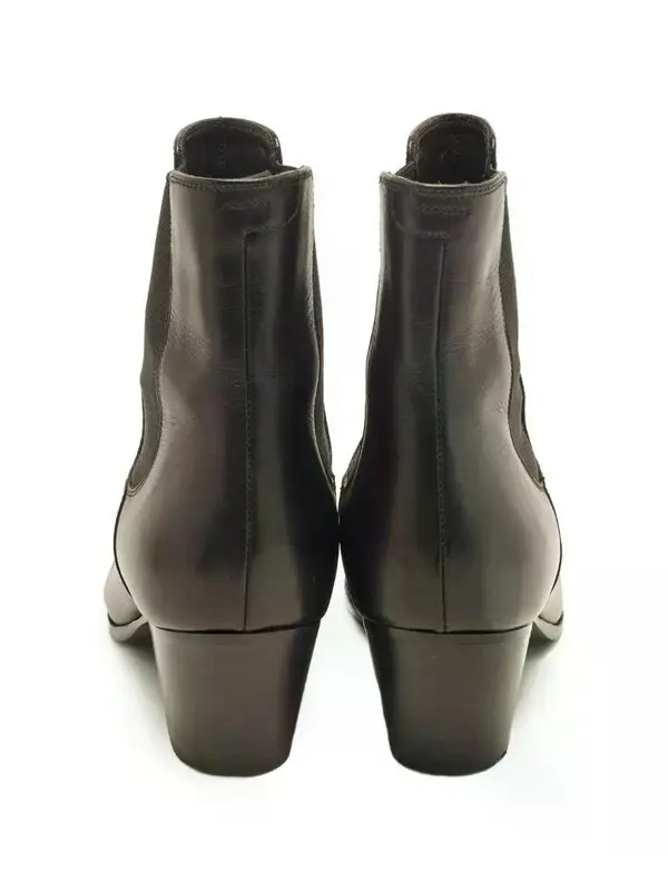 Celine Leather Almond Toe Elasticated Side Panel Chelsea Boots