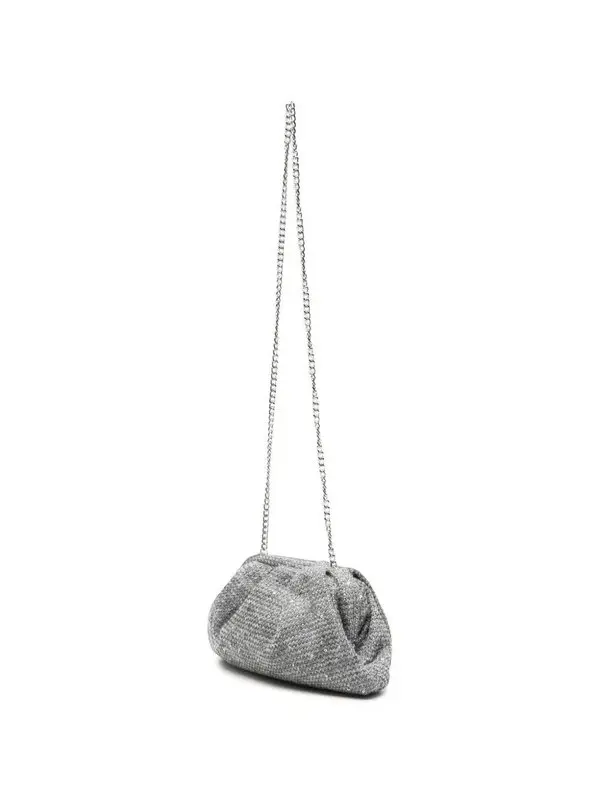 LA MILANESA Sequin Embellished Knitted Clutch Bag - Grey