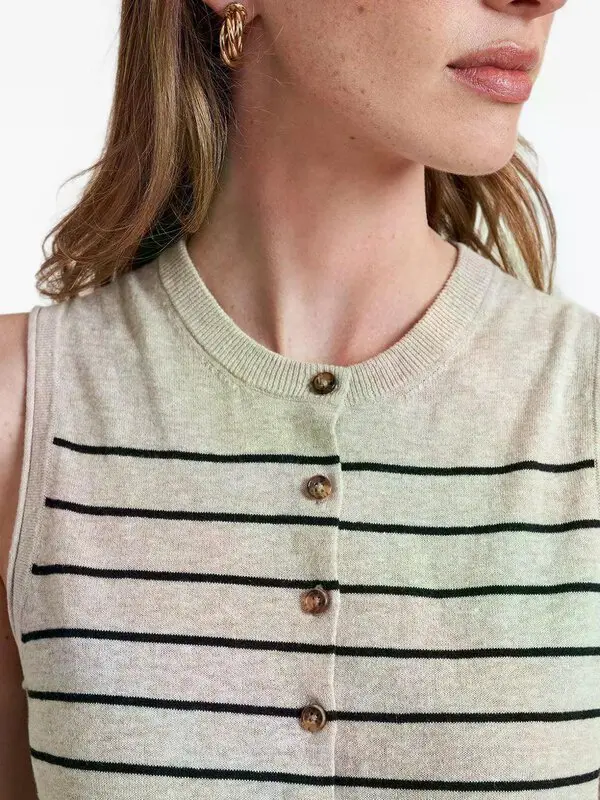 LA LIGNE Sleeveless Striped Cardigan