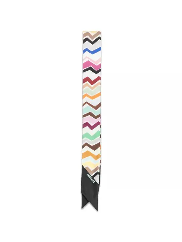 Missoni Zig-zag Pattern Scarf - White