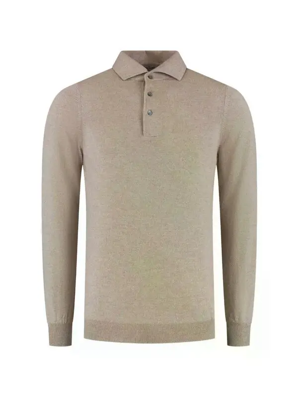 GRAN SASSO Long-sleeve Knitted Polo Shirt