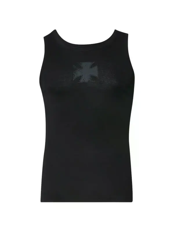 Vetements Biker Cross Print Tank Top - Black