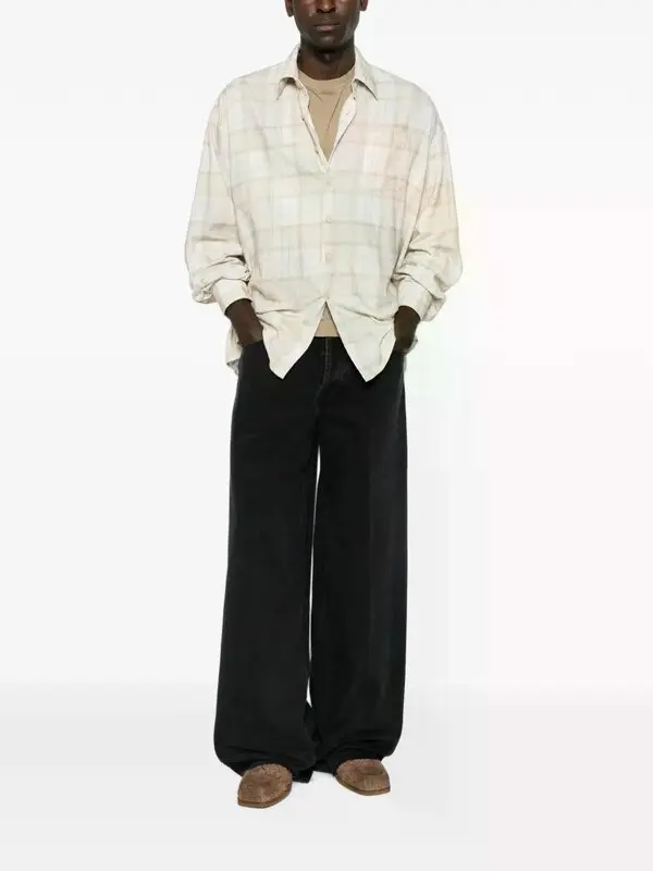 SPINA Pressed Crease Wide-leg Jeans
