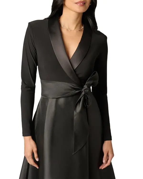 Adrianna Papell Mixed Media Tuxedo Gown