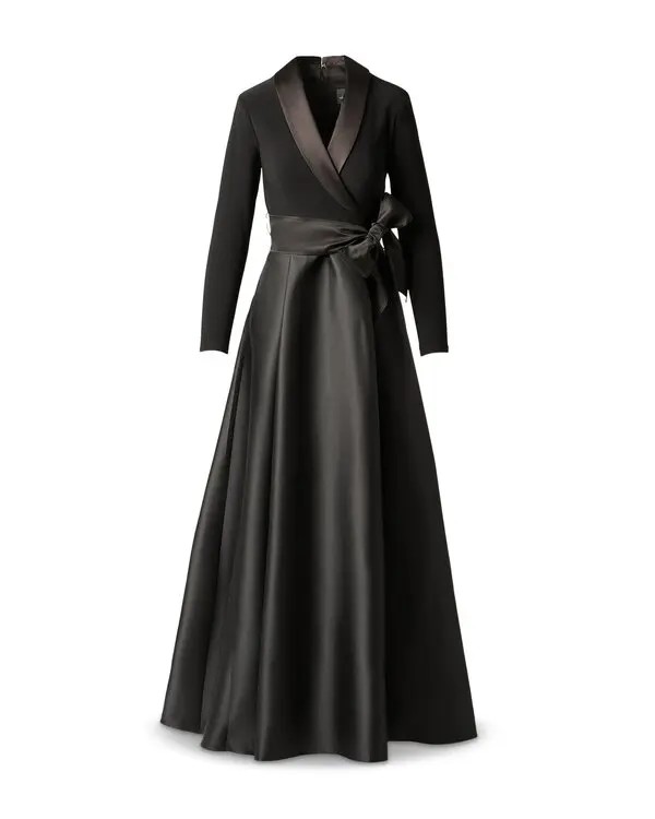 Adrianna Papell Mixed Media Tuxedo Gown