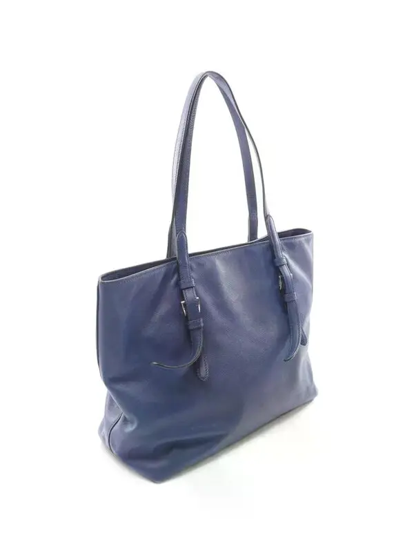 Prada Saffiano Leather Tote Bag - Blue