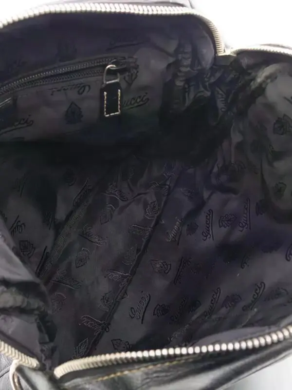 Gucci 2000s Crest Zip-pocket Shoulder Bag