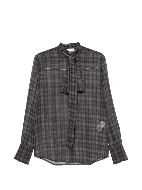 7 For All Mankind Pussy-bow Check Shirt