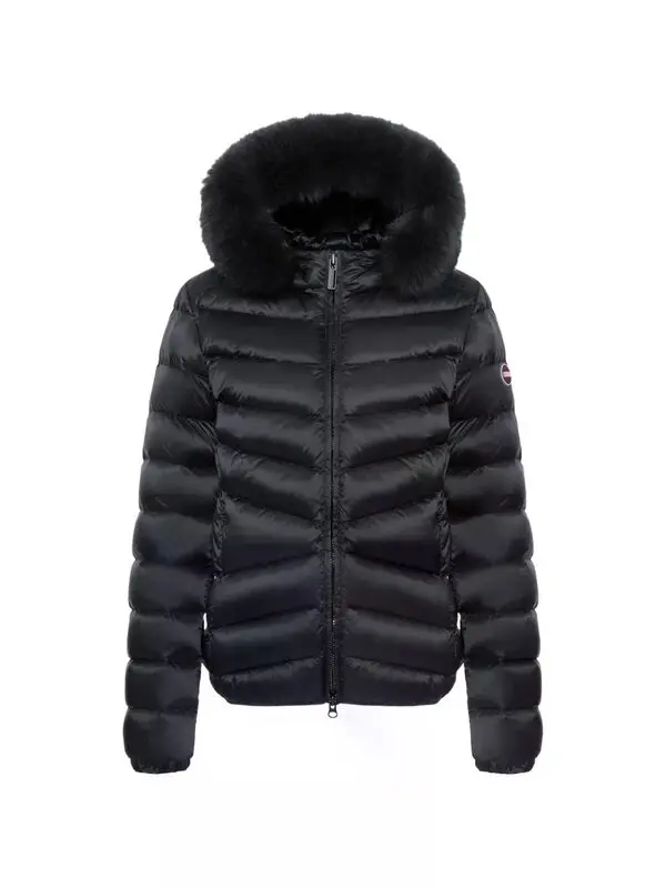 COLMAR Quilted Jacket With Faux-fur Trim - Black