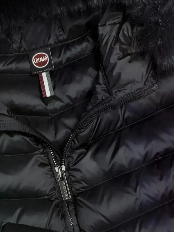 COLMAR Quilted Jacket With Faux-fur Trim - Black