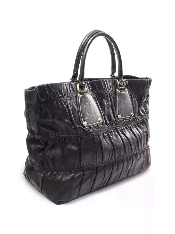 Prada Gaufre Saffiano Tote Bag - Black