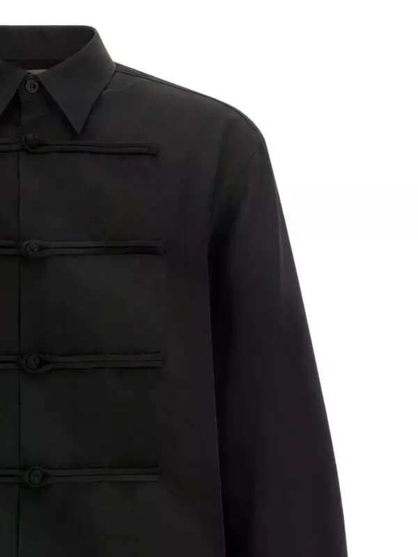 Yohji Yamamoto Frog-fastening Long-line Shirt