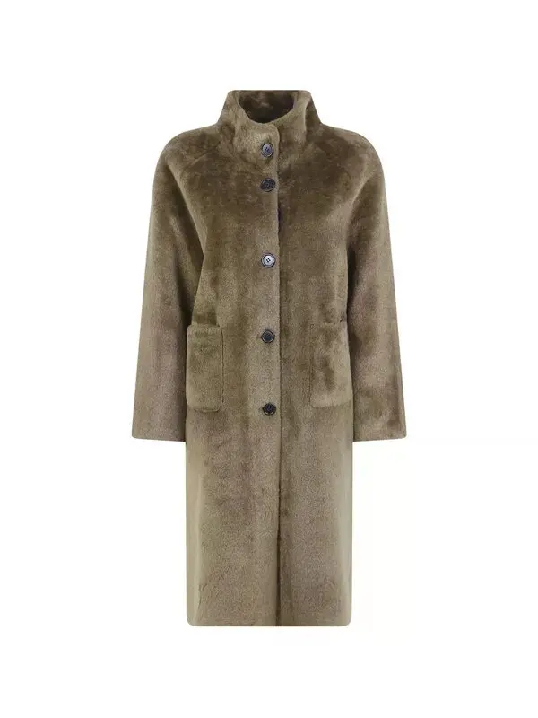BETTA CORRADI Faux-fur Single-breasted Coat