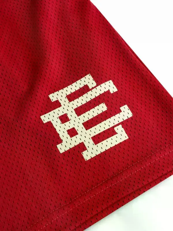 ERIC EMANUEL Logo Print Mesh Shorts - Red