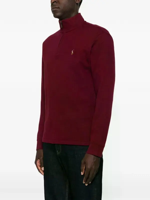 Polo Ralph Lauren Quarter-zip Embroidered Logo Sweater - Red