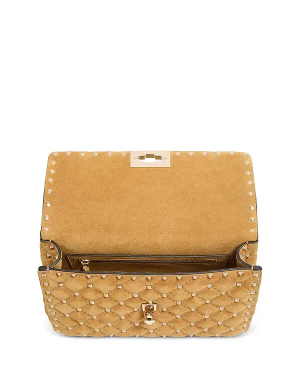 Valentino Garavani Medium Quilted Suede Shoulder Bag With Studs