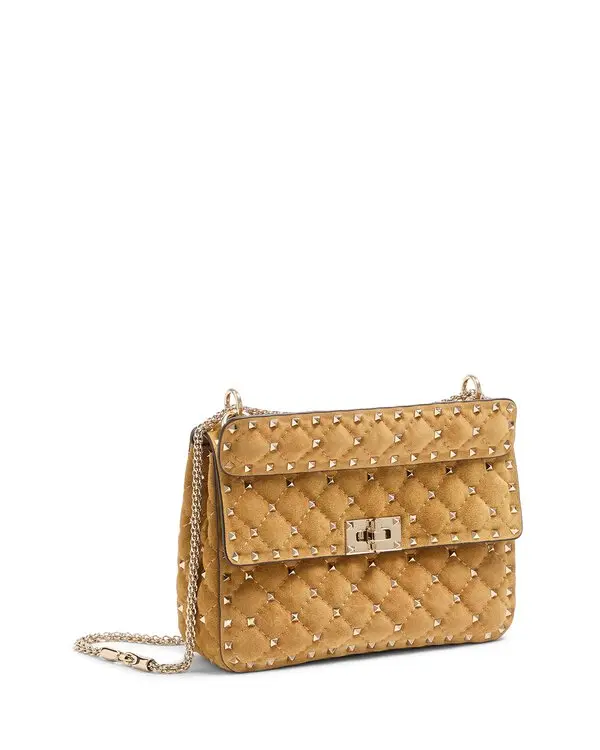 Valentino Garavani Medium Quilted Suede Shoulder Bag With Studs