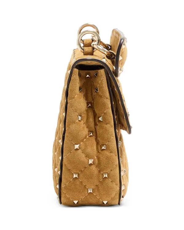 Valentino Garavani Medium Quilted Suede Shoulder Bag With Studs
