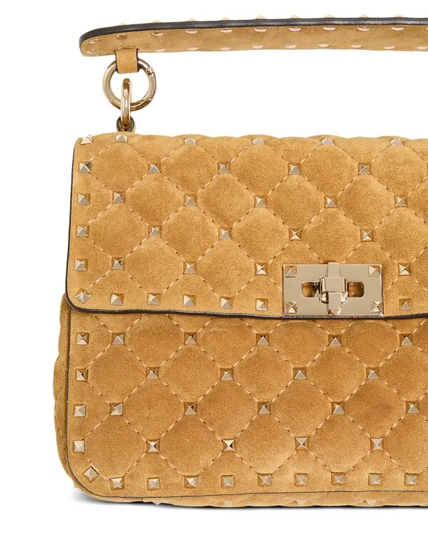 Valentino Garavani Medium Quilted Suede Shoulder Bag With Studs