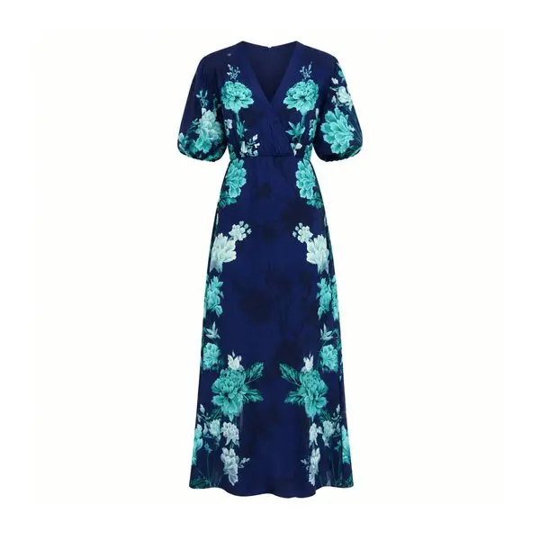 RAISHMA Frankie Navy Floral Maxi Dress - Blue