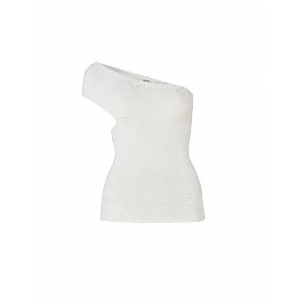 PAR Y ESCALA Ribbed One-shoulder Knit Top