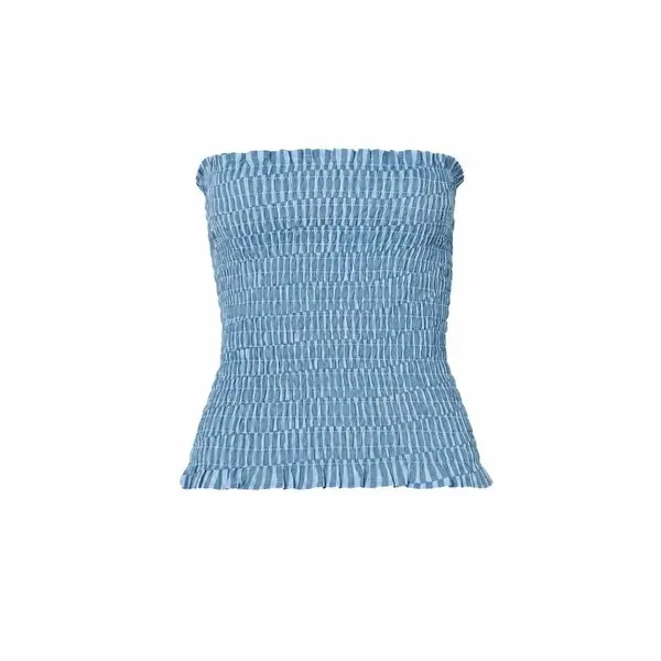 PAR Y ESCALA Matilda Smocked Strapless Top