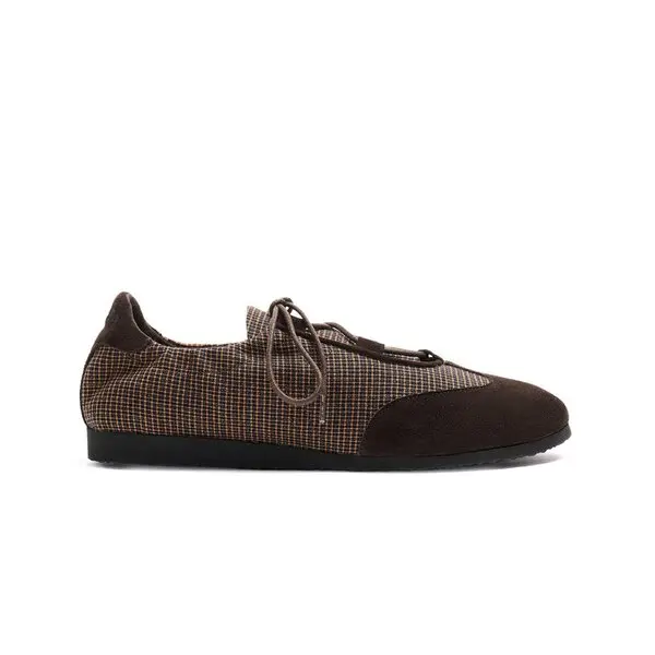 NAGUISA Raluca Tartan & Suede Lace-up Sneakers