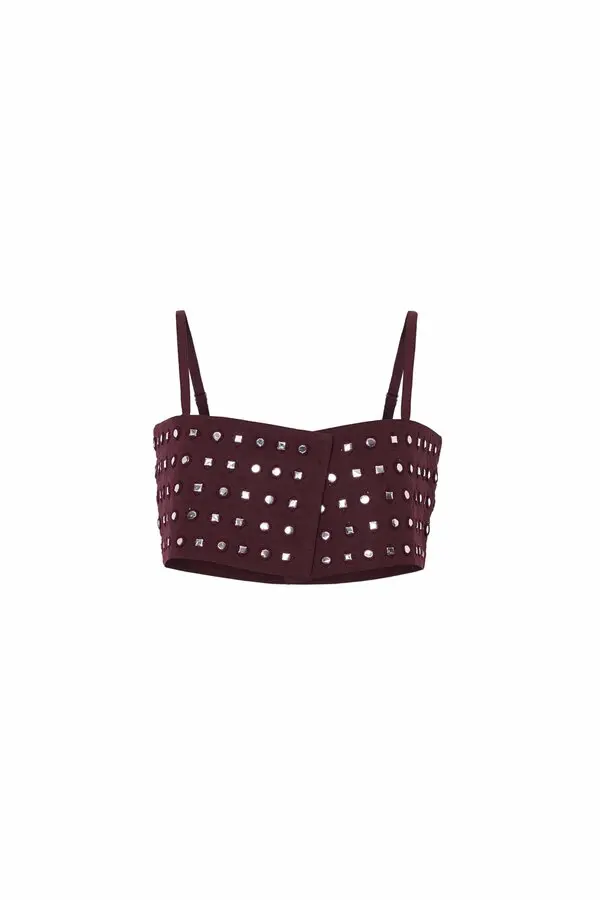 PAR Y ESCALA Indira Embellished Cotton Top