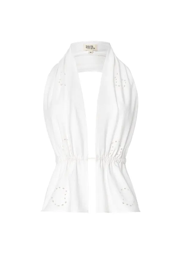 PAR Y ESCALA Rafaela Cotton Embroidered Top