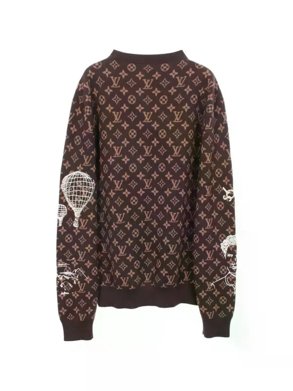 LOUIS VUITTON Monogram Embroidered Wool Sweater