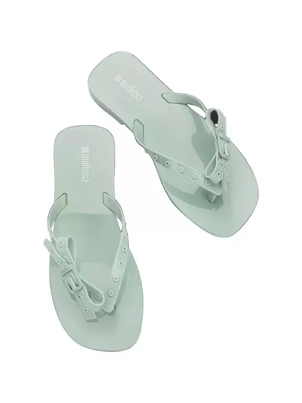 Melissa Harmonic Squared Bow Detail Flip-flops - Green