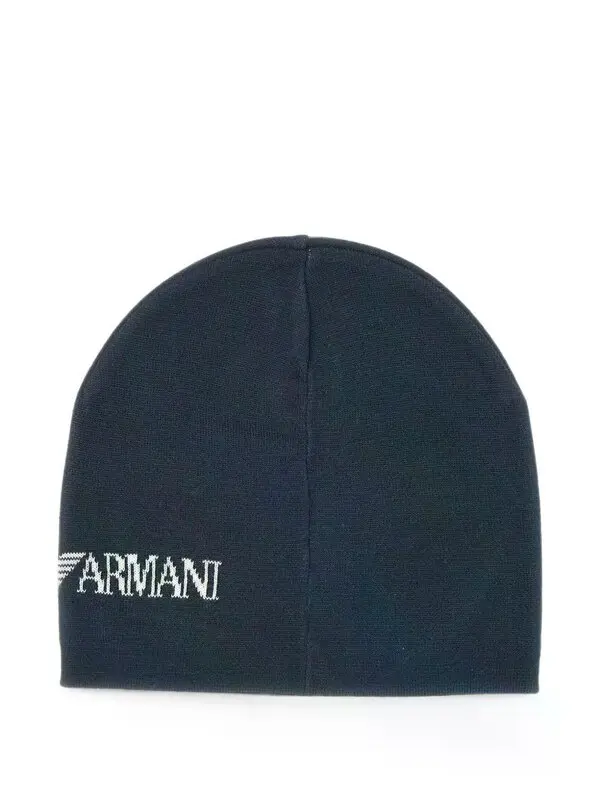 EA7 Logo Jacquard Beanie Hat