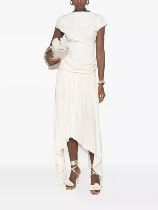 Magda Butrym Draped Cap-sleeve Blouse - Neutrals